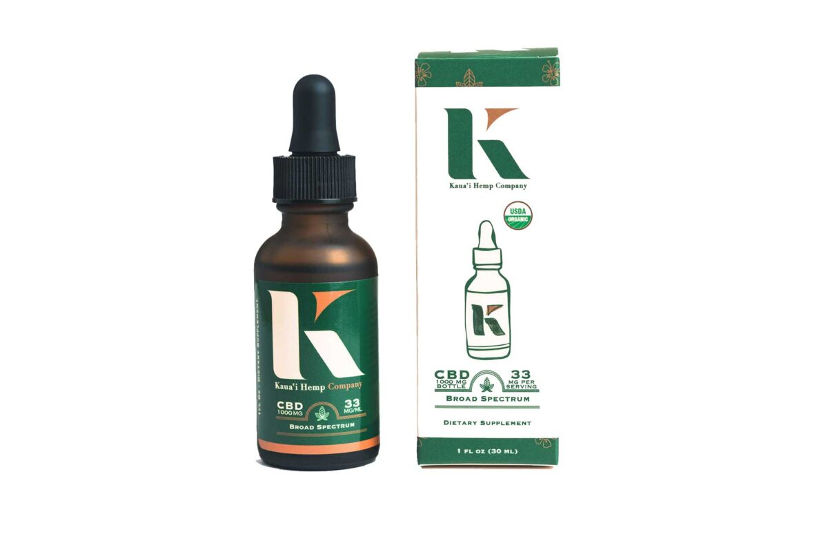 Organic Broad Spectrum CBD Oil 1000 MG/ 30 ML - Kauai Hemp Company